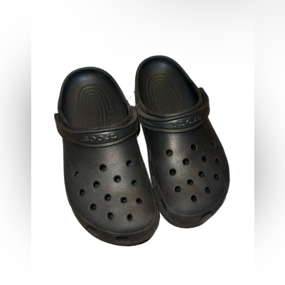 CROCS | Shoes | Crocs Black Slippers With Perforated Design And Heel ...
